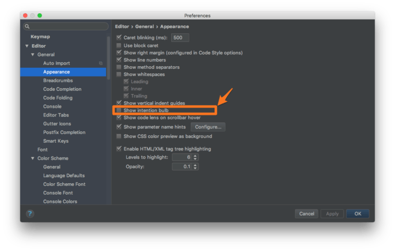 How To Hide And Disable The Lightbulb In Phpstorm Brian Hogg